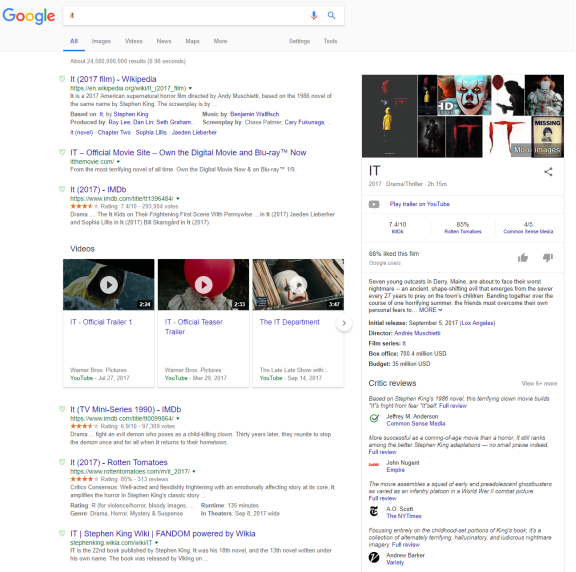 Artificial Intelligence applications in search engines