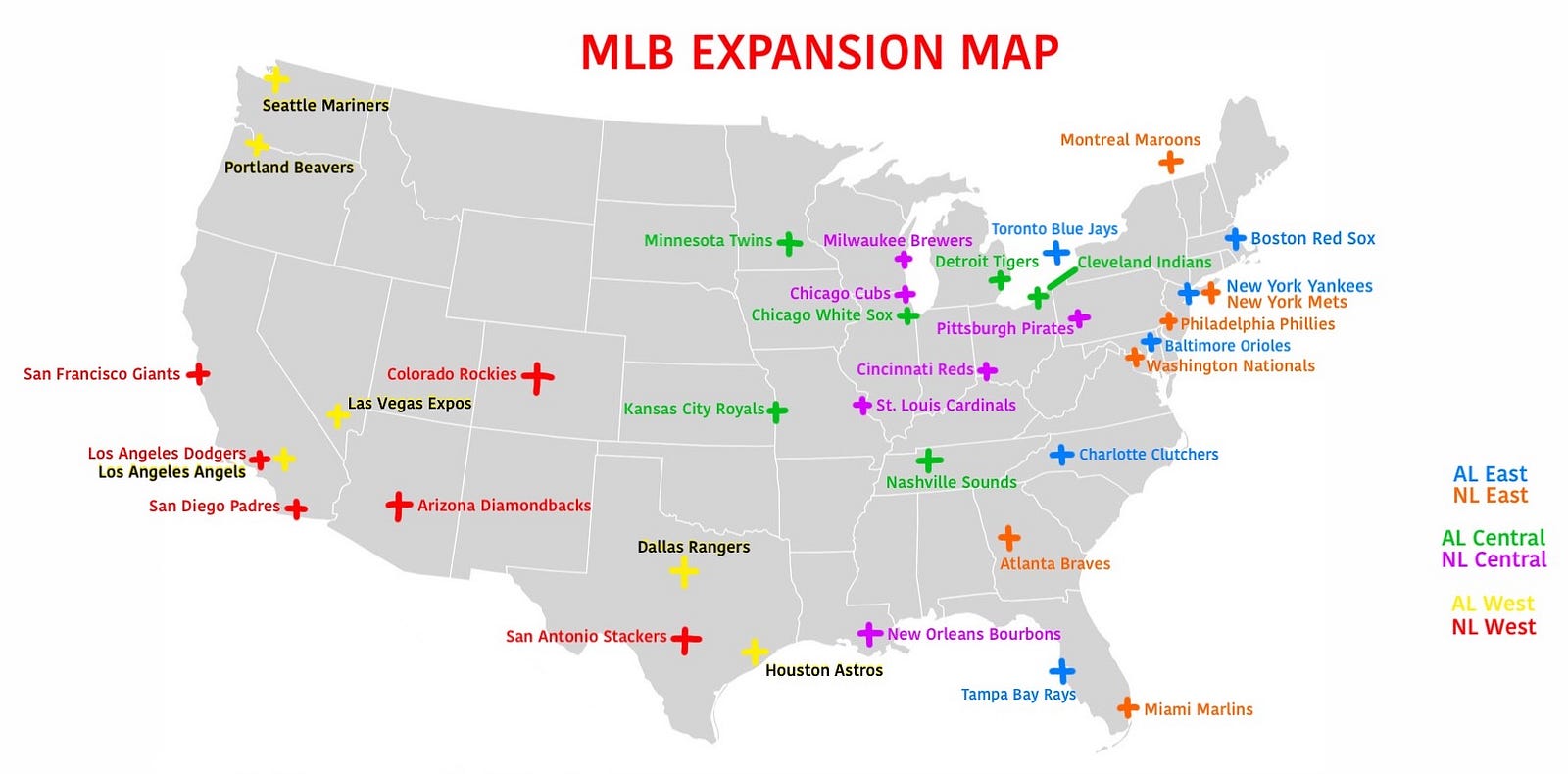 This MLB Expansion Map Just Makes Sense – Chris6d – Medium