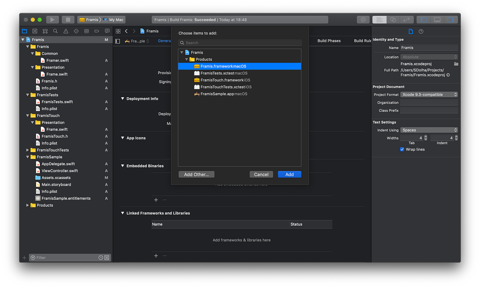 Setting Up An Xcode Project To Develop Macos And Ios Frameworks Sharing Common Code