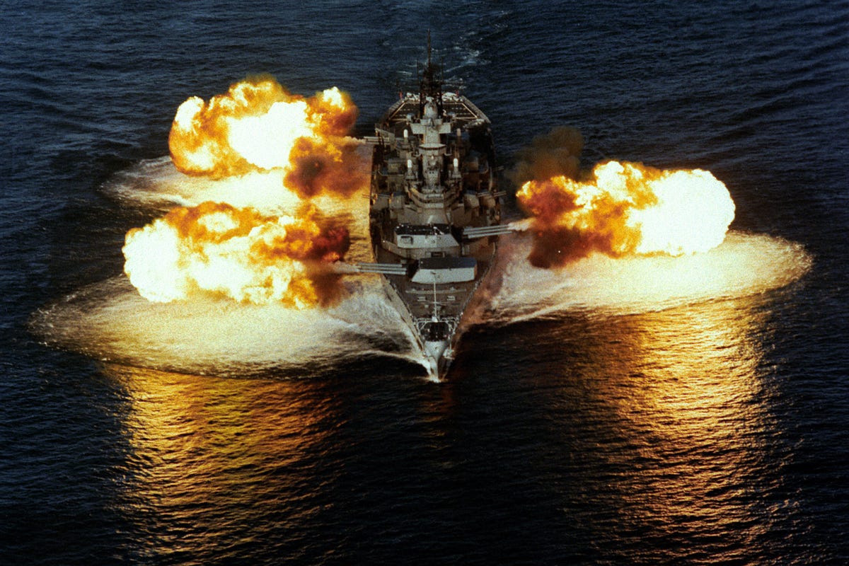 Iowa Class Battleships Fire Their Guns. – Civilian Military ...