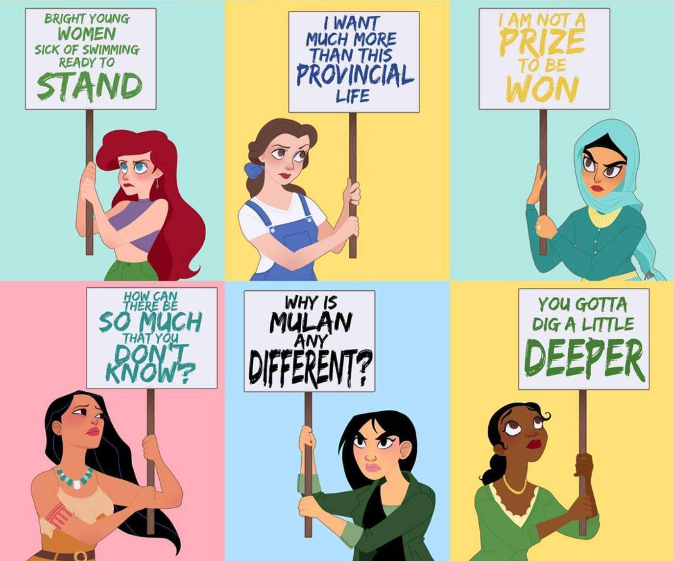 These Illustrations Brilliantly Show Disney Princesses As Civil Rights ...