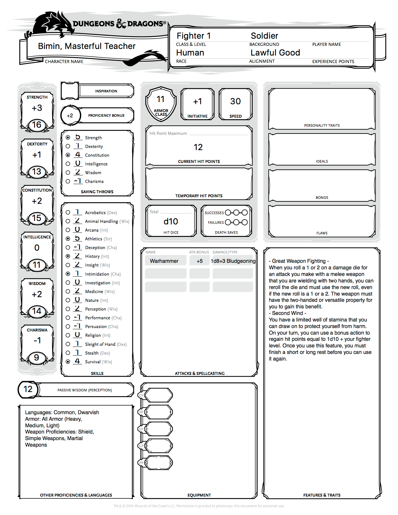  Hound Of Fortune Character Sheets For Dungeons Dragons