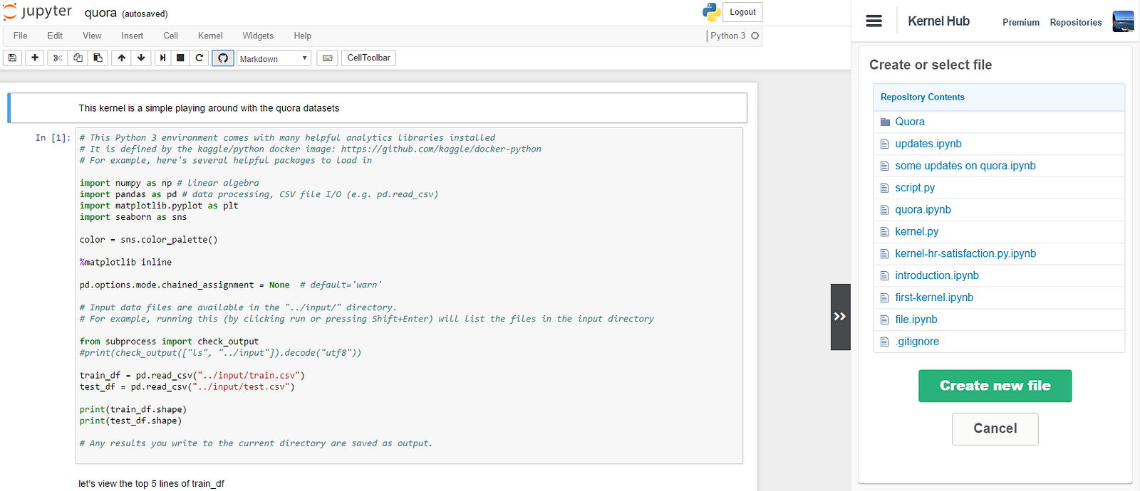 GitHub integration in Kaggle: Kernel Hub – aymen mouelhi – Medium