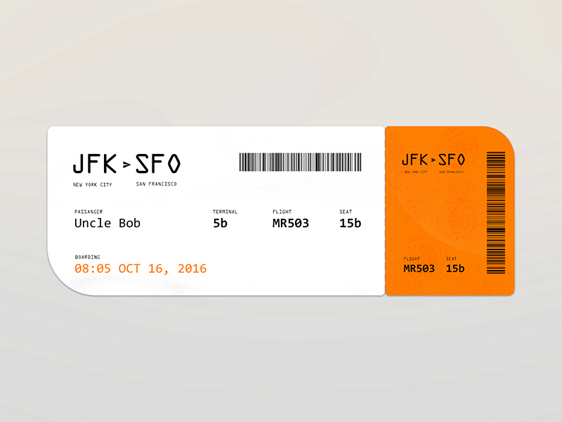 Boarding Pass UI Concepts by Dribbble Designers – Inspiration Supply ...