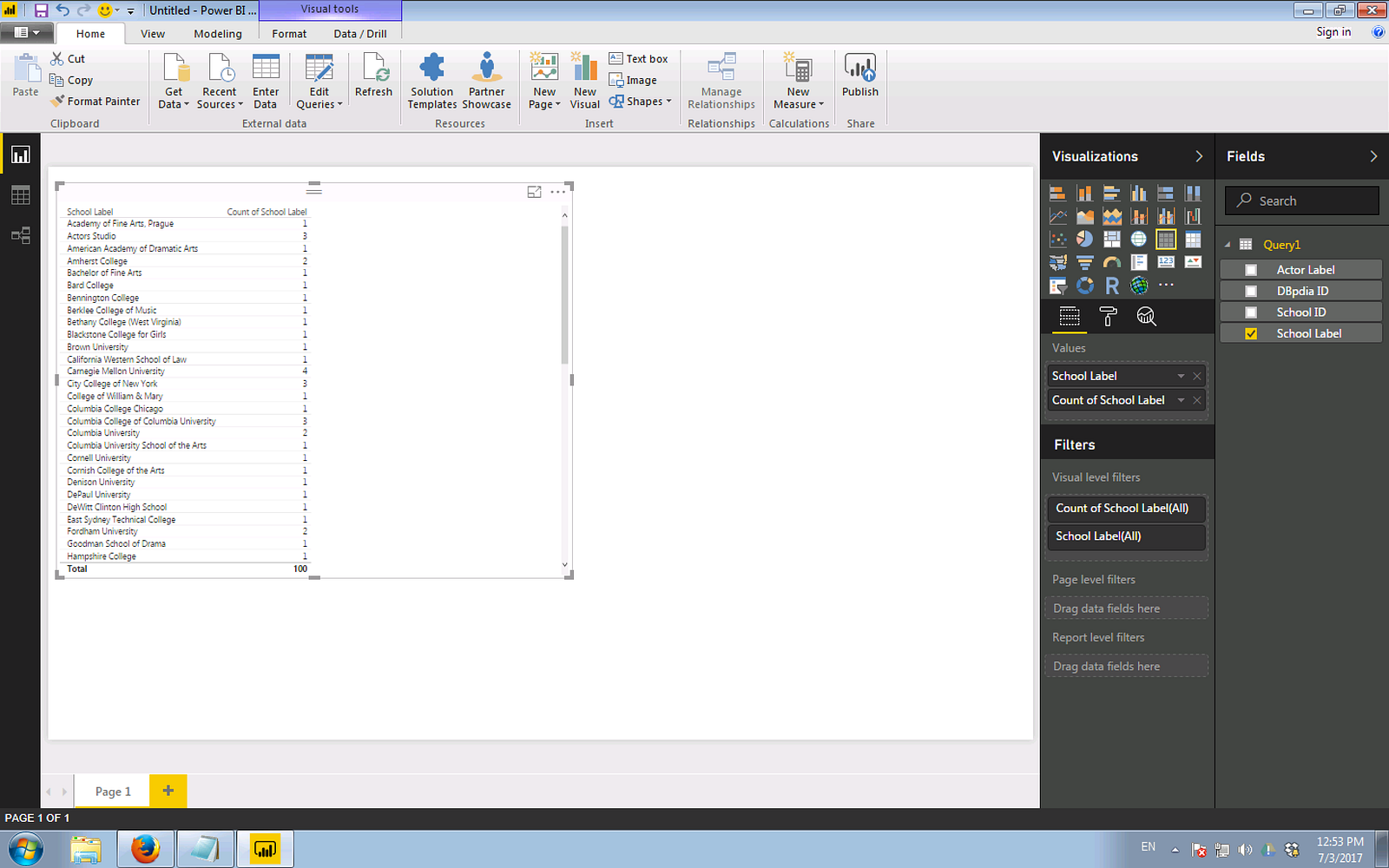 Using Microsoft Power Bi As A Launch Point For Semantic Web Exploration