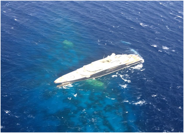 Mohammed Bin Salman’s $500 million Serene Yacht, Bow up on rocks while ...