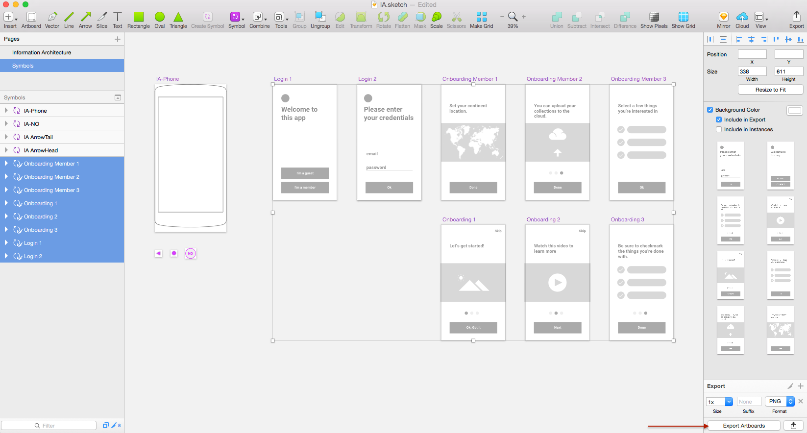 Use Sketch to combine Wireframes and Information Architecture together