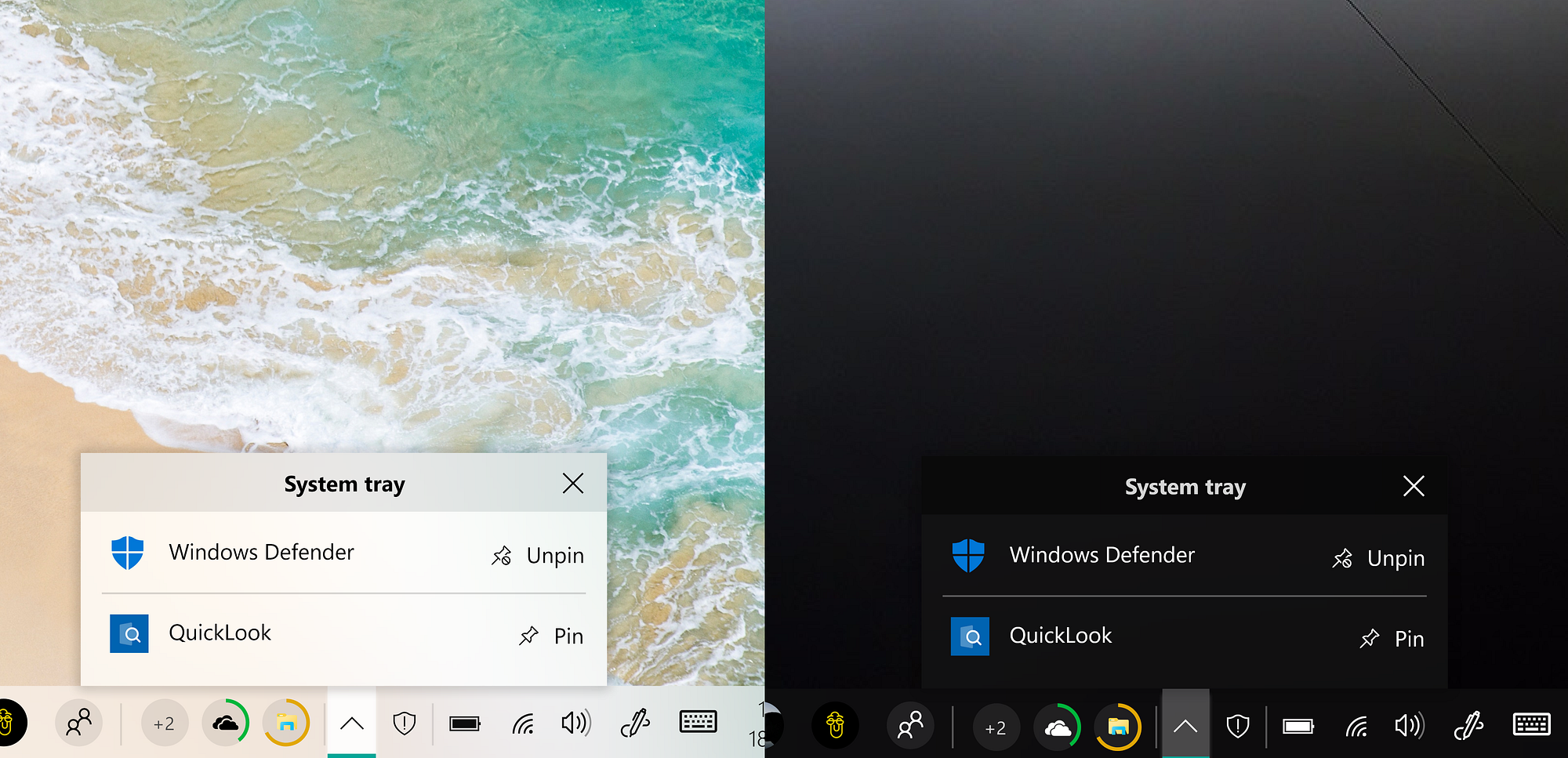 Action Center and System Tray, a battle for the Taskbar