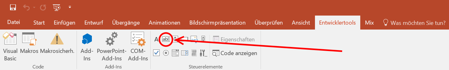 Beschreibbare Textfelder in PowerPoint Präsentationen einbinden