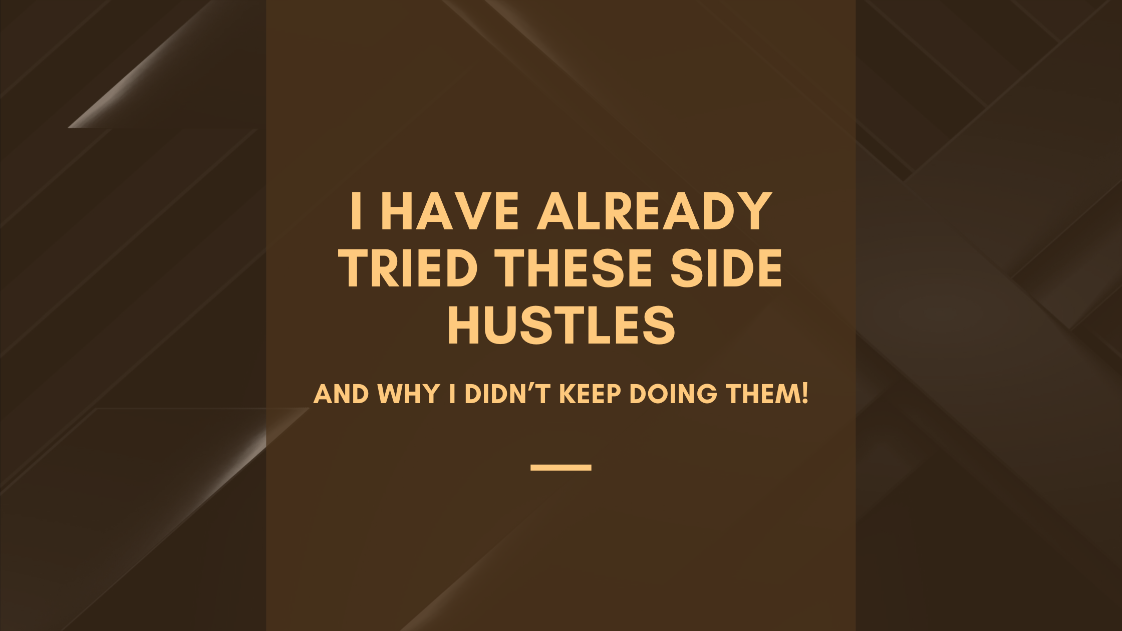 And why I didn’t keep doing them.