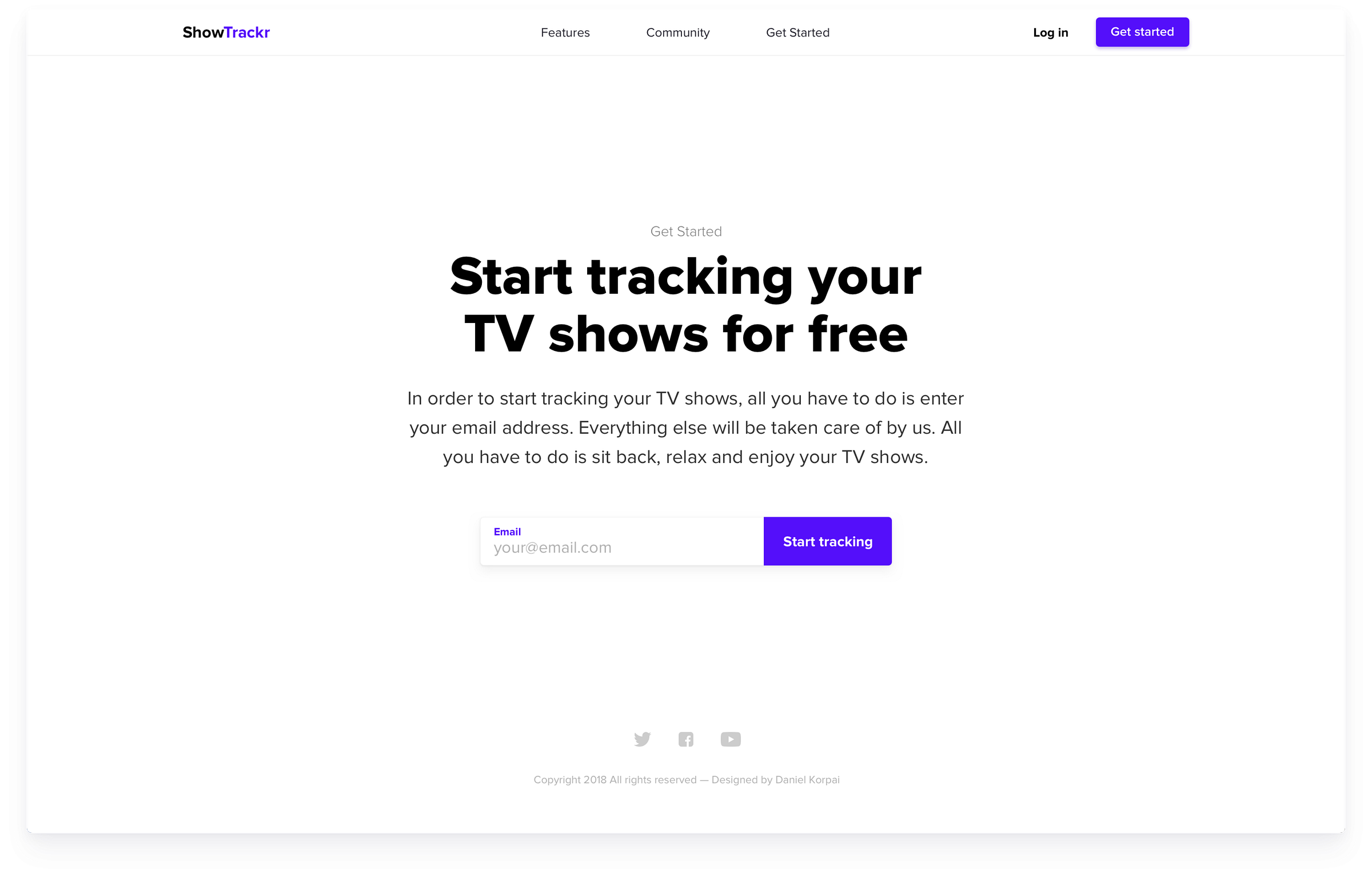 ShowTrackr — UI/UX case study of a landing page optimized for conversions