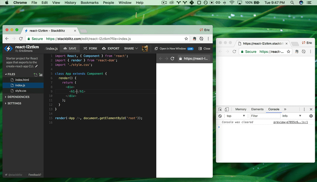 StackBlitz Online IDE For Angular React Powered By Visual Studio Code StackBlitz Online IDE For Angular React Powered By Visual Studio Code