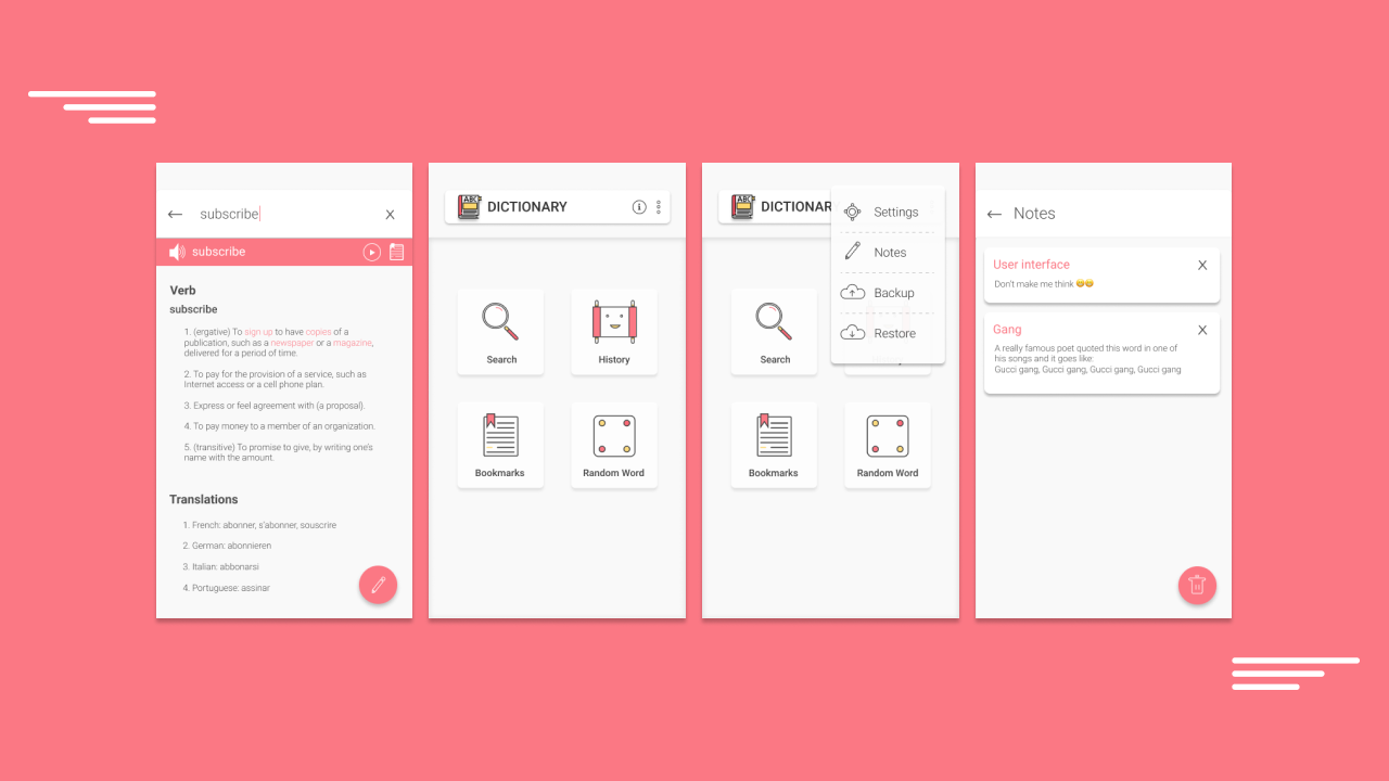 English Dictionary app redesign — a UI/UX case study