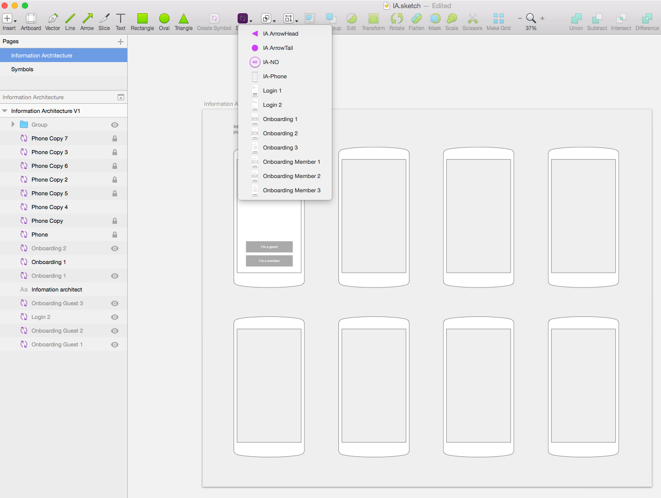 Use Sketch to combine Wireframes and Information Architecture together