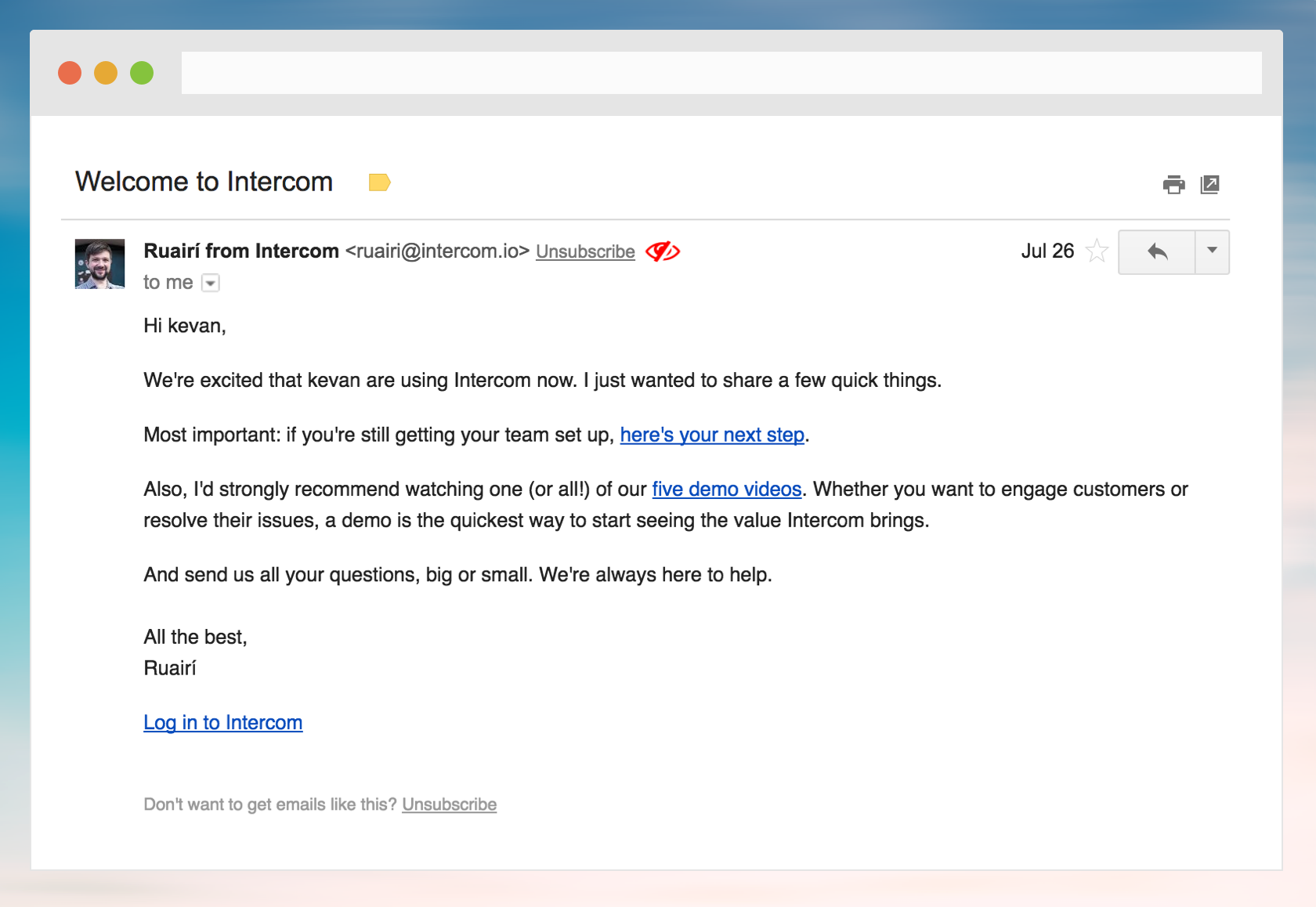 How Intercom sends onboarding email – Aloha — Welcome Emails – Medium