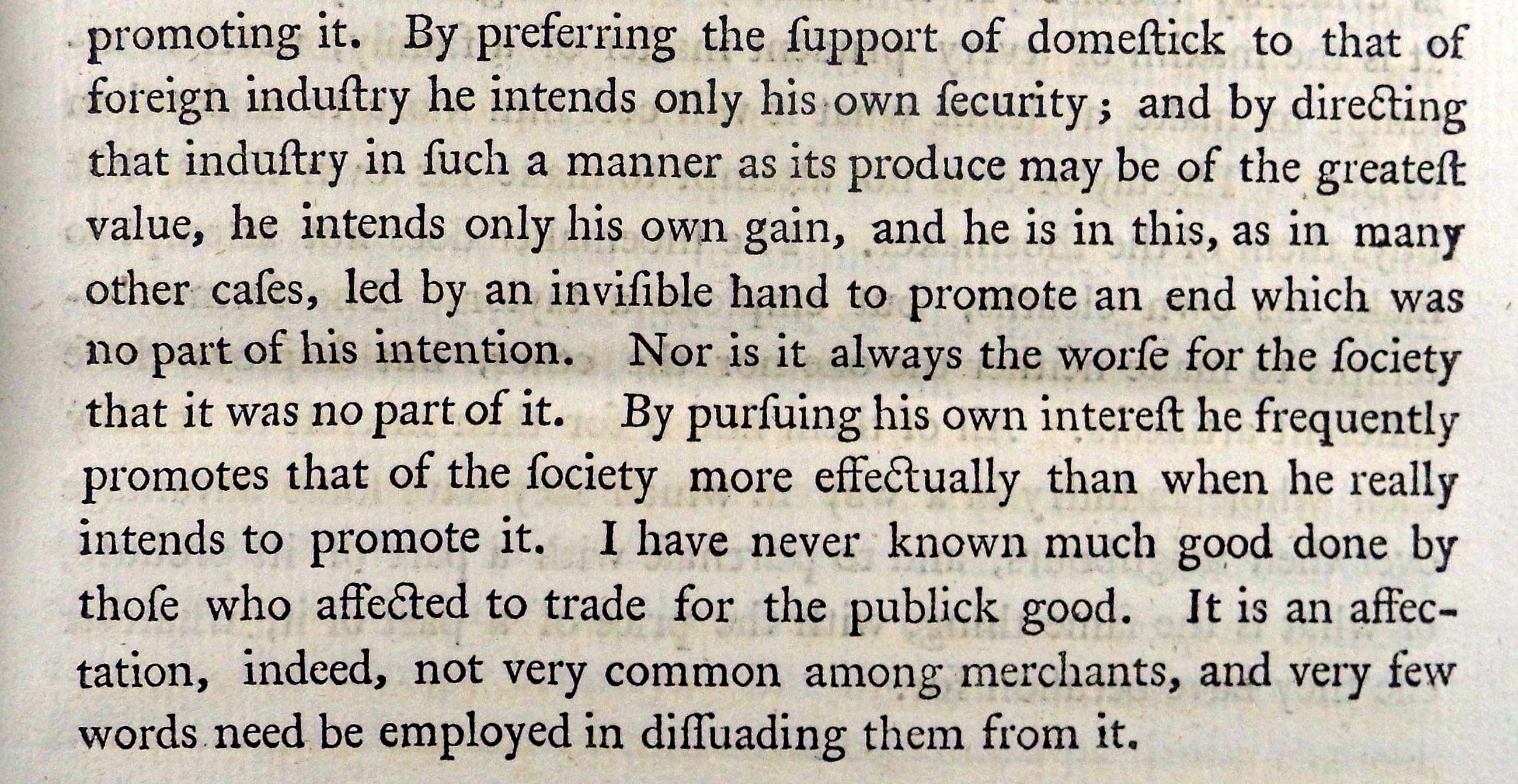Adam Smith y la misteriosa teoría de La Mano Invisible