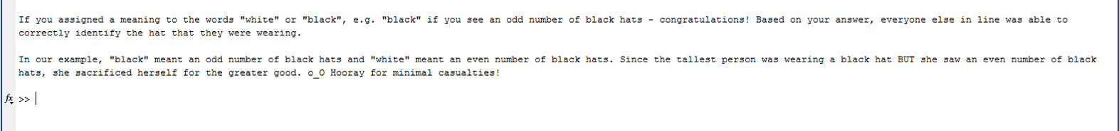 Prisoner Hat Riddle in MATLAB – Shahid Karim Mallick – Medium