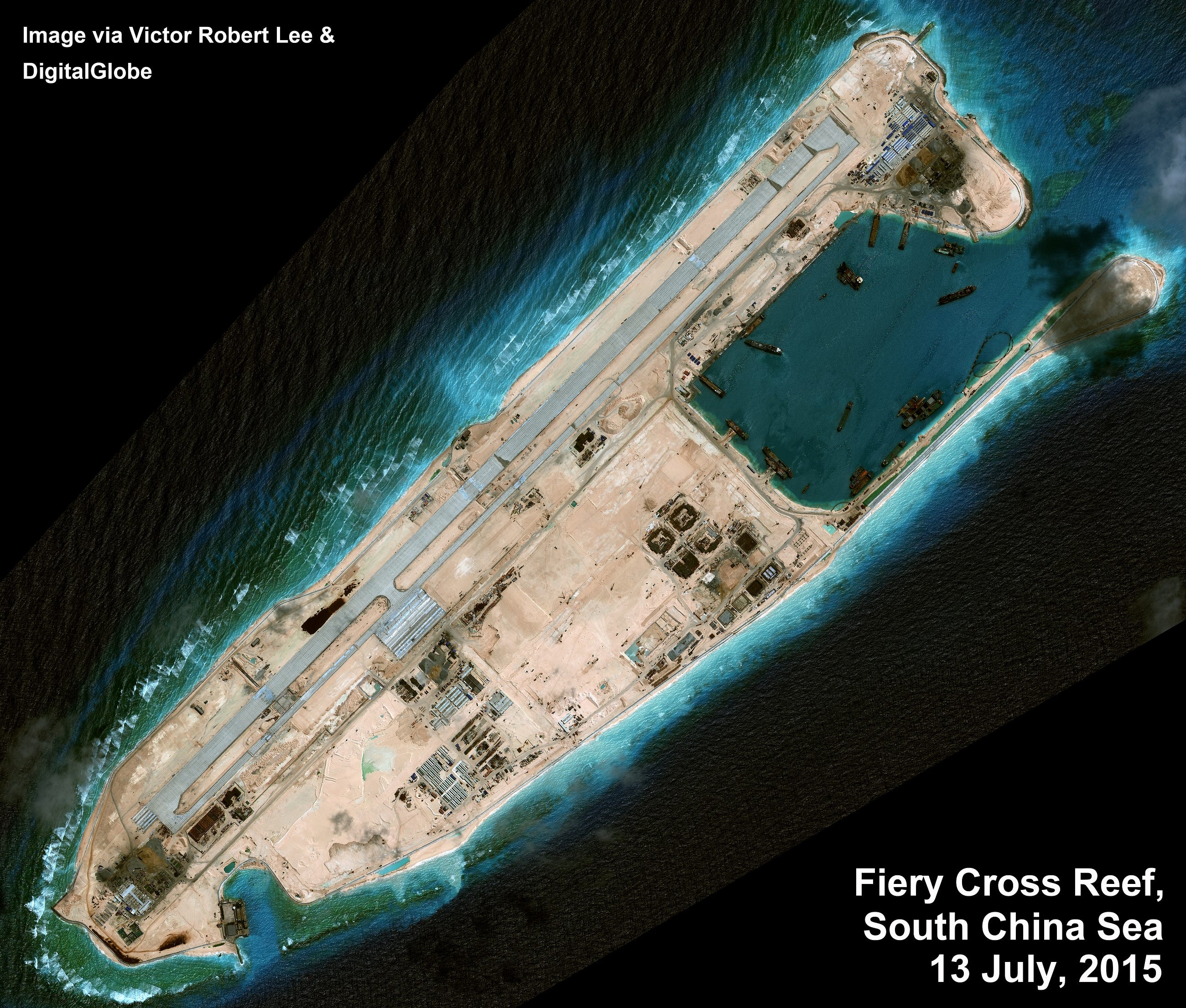 Fiery Cross Reef, South China Sea: Satellite Image Update