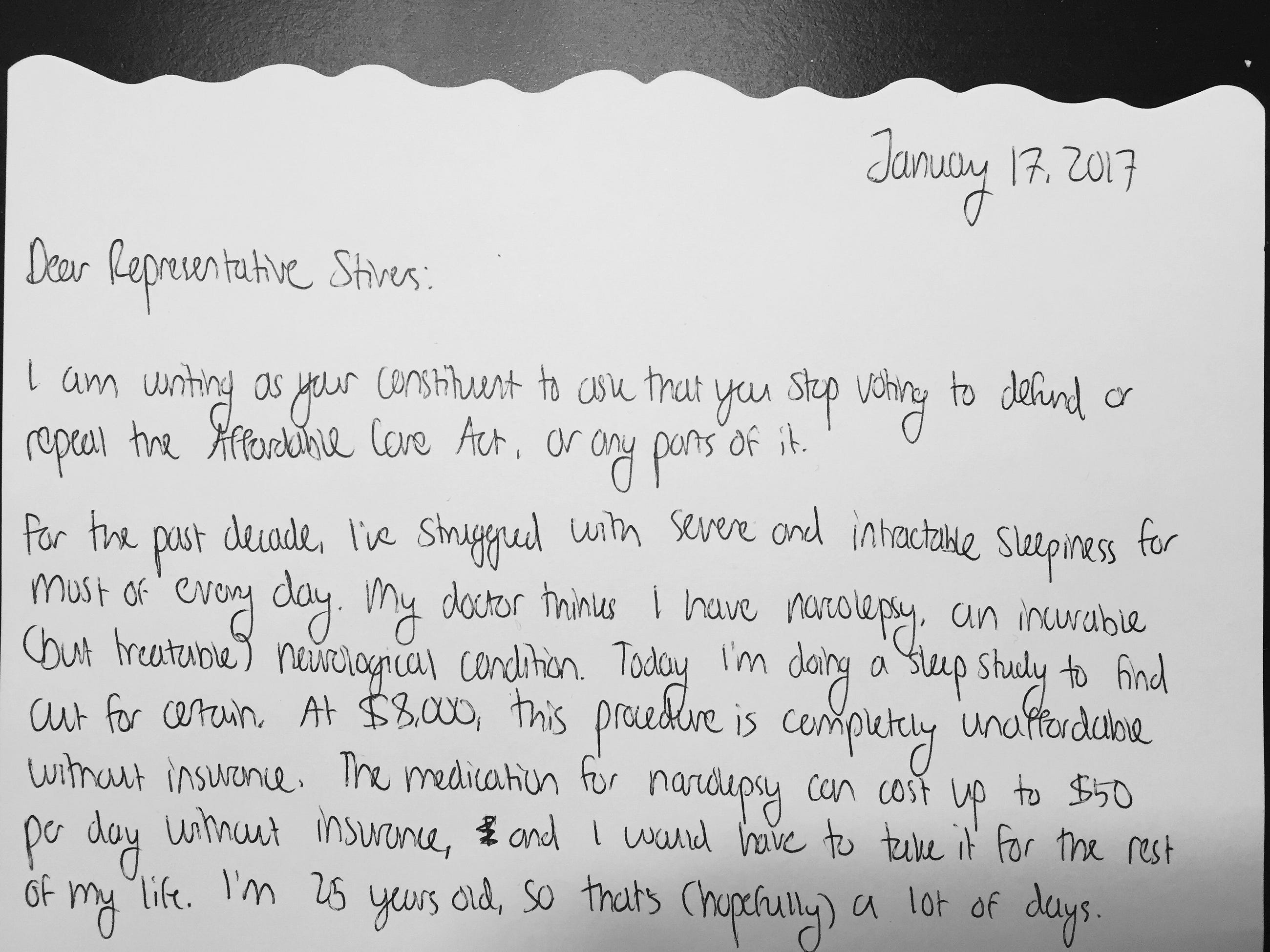My Letter to My Representative About the Affordable Care Act