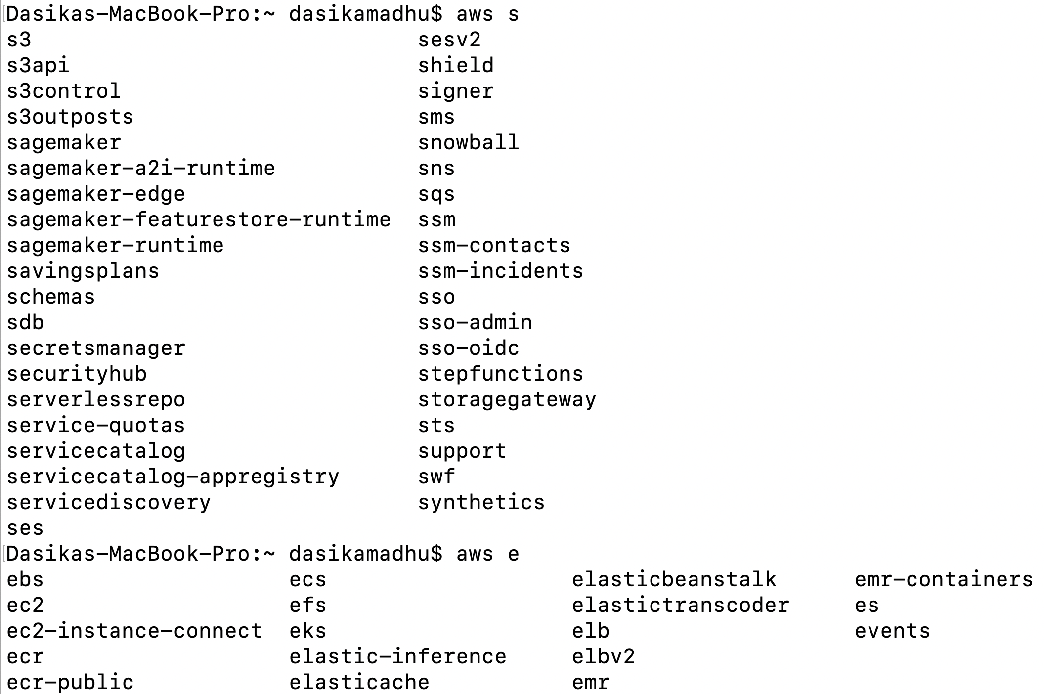AWS CLI Commands sheet
