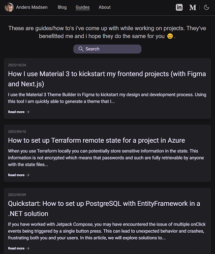 While creating my blog I ran into some issues implementing the search functionality. After ...