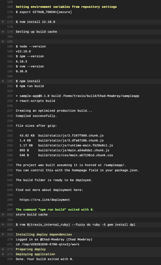 Host a React app on Github pages using Travis CI for continuous integration