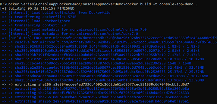 Containerize the .NET Core 7 Console Application using Docker Containerize the .NET Core 7 Console Application using Docker