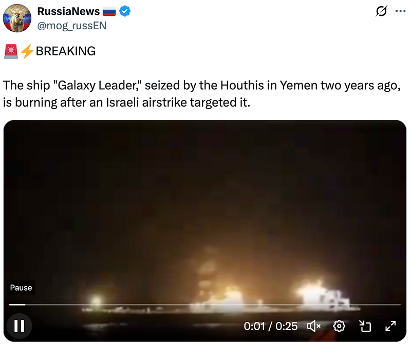 PARTLY FALSE: This video does not show an Israeli strike on the Houthi ...