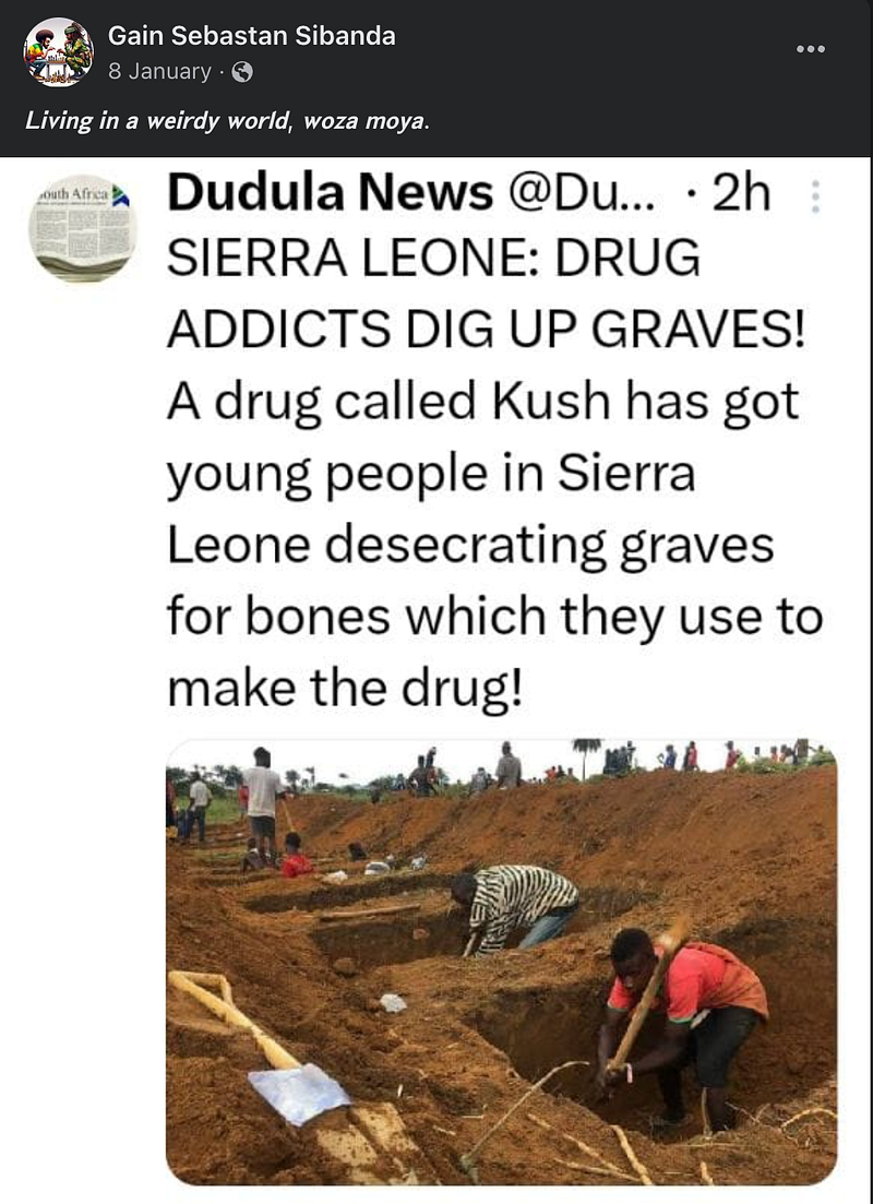 FALSE: These aren’t Sierra Leonean drug addicts digging graves for ...
