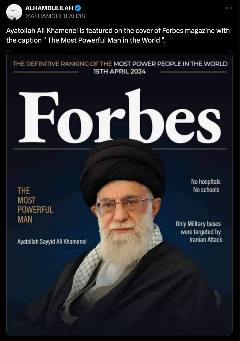 FAKE: This Forbes magazine cover featuring Iran’s leader Ayatollah Ali ...
