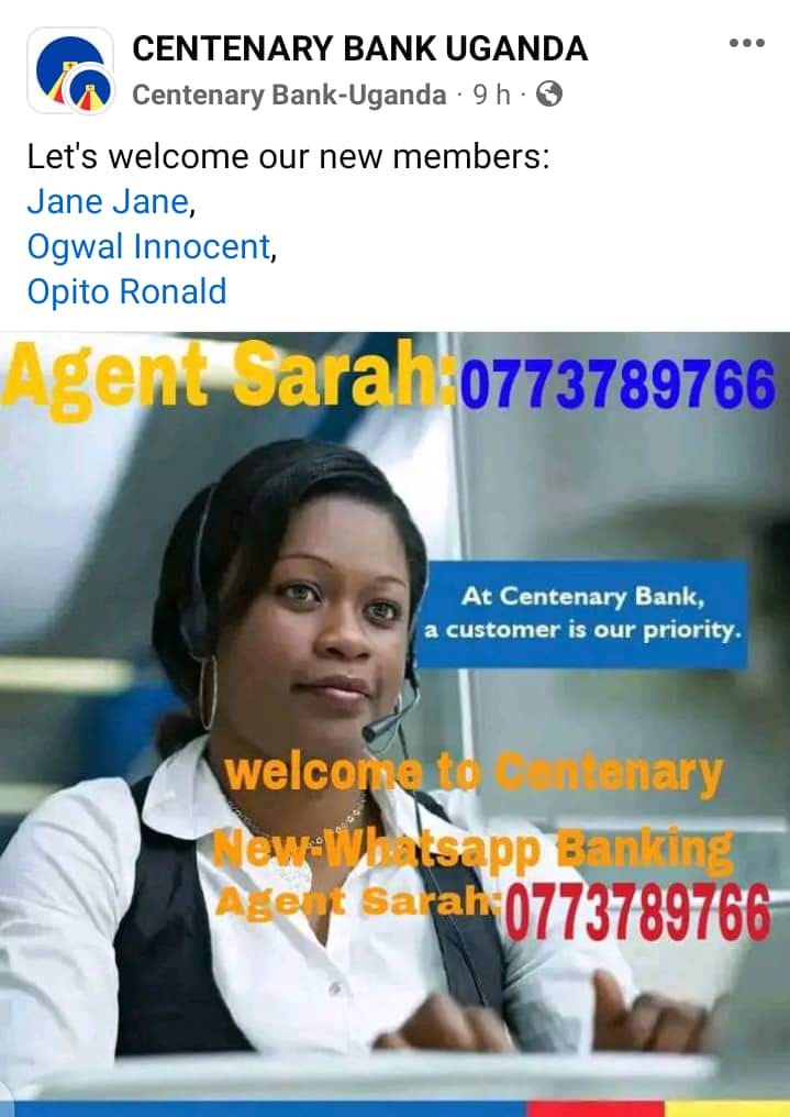 FAKE: This WhatsApp number doesn’t belong to Centenary Bank Uganda