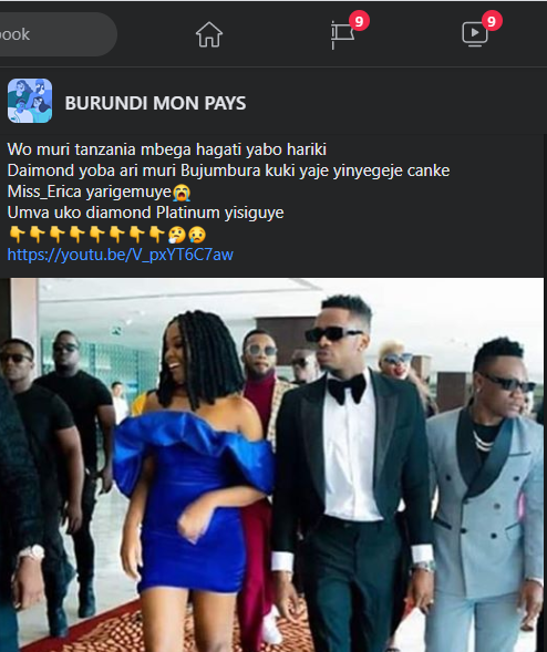 FAUX: Diamond Platnumz n’est pas venu rencontrer Miss Erica au Burundi ...