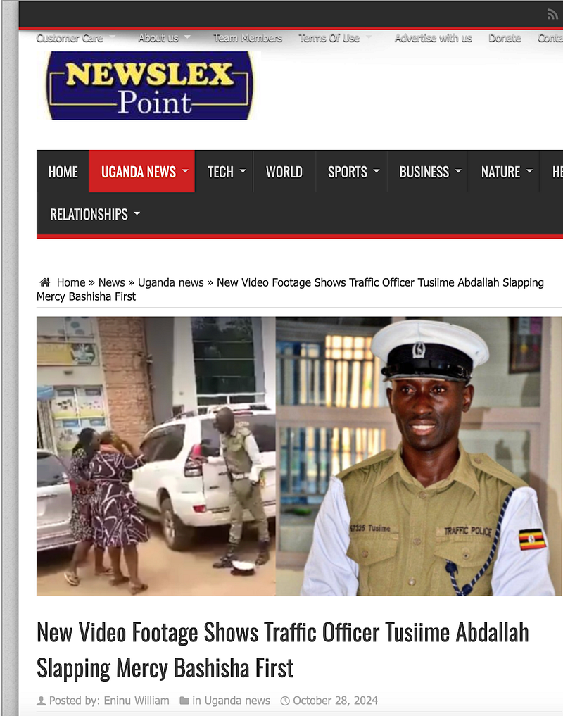 FALSE: Ugandan traffic officer Tusiime didn’t slap Mercy Bashisha