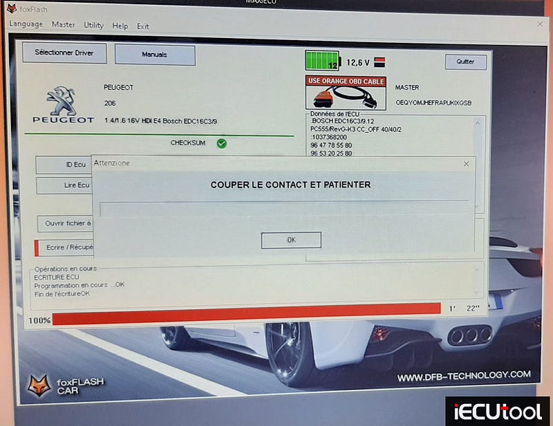 Foxflash read and write and checksum for PSA EDC16C3: pcmtuner