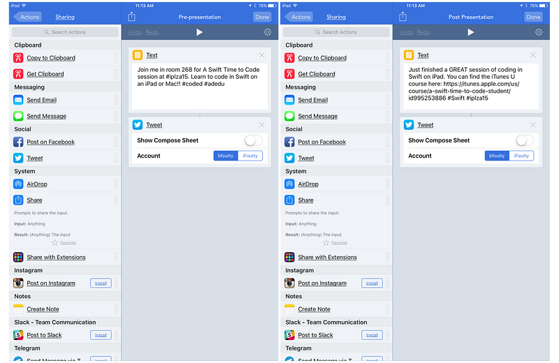 Workflow — Static Tweet Automating Ipad Medium