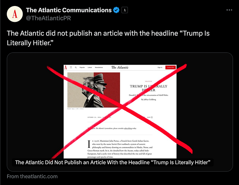 ALTERED: The Atlantic did not publish this article about Trump