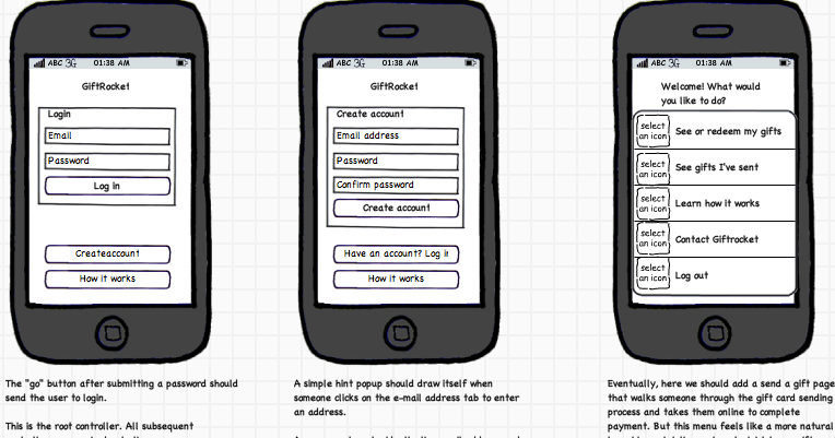 Exemplos recentes de wireframes do I Love Wireframes