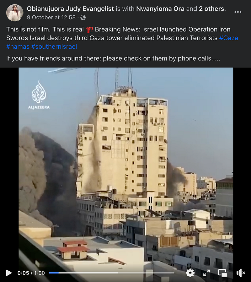 PARTLY FALSE: This video is not of a Gaza tower destroyed during the ...