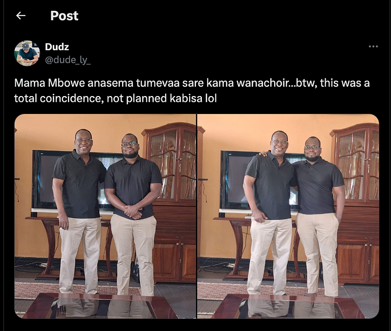 IMEBADILISHWA: Picha hii ya Freeman Mbowe na mwanawe imehaririwa