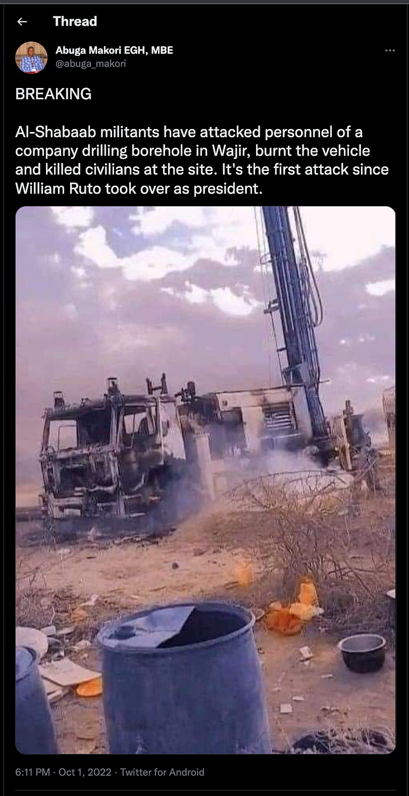 PARTLY FALSE: The Al Shabaab attack that killed civilians drilling a ...