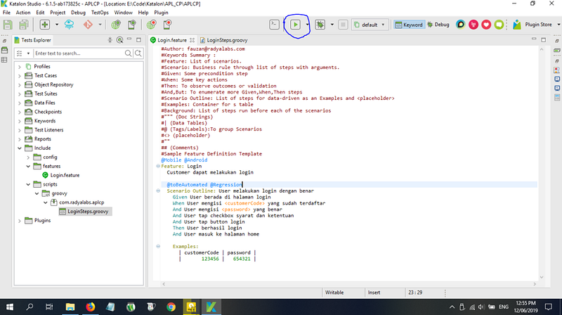 Mobile Test Automation menggunakan Katalon Studio dan Cucumber