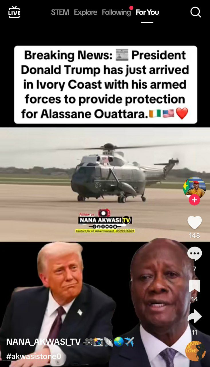 FALSE: This video does not show Donald Trump arriving in Ivory Coast ...