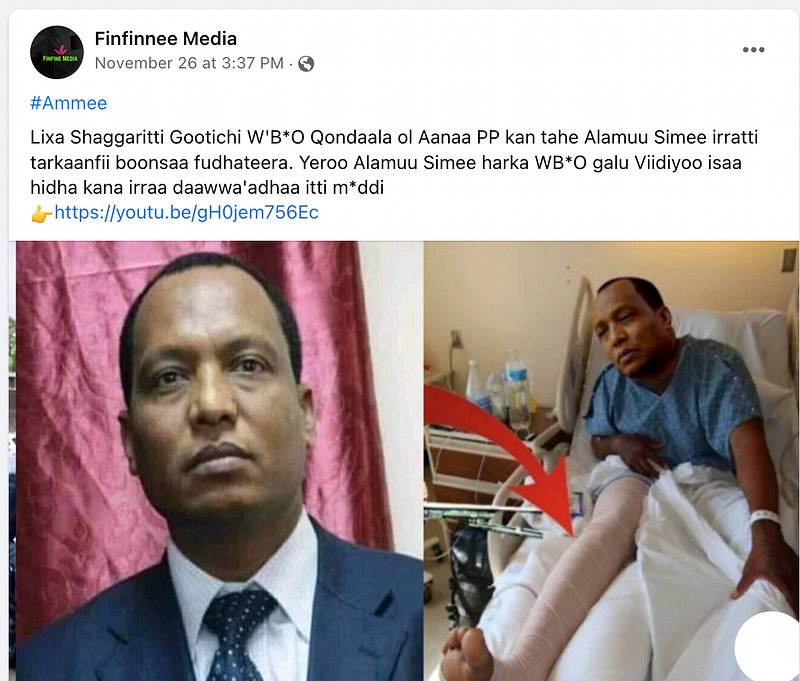 FALSE HEADLINE: This video has no information on the capture of Alemu ...