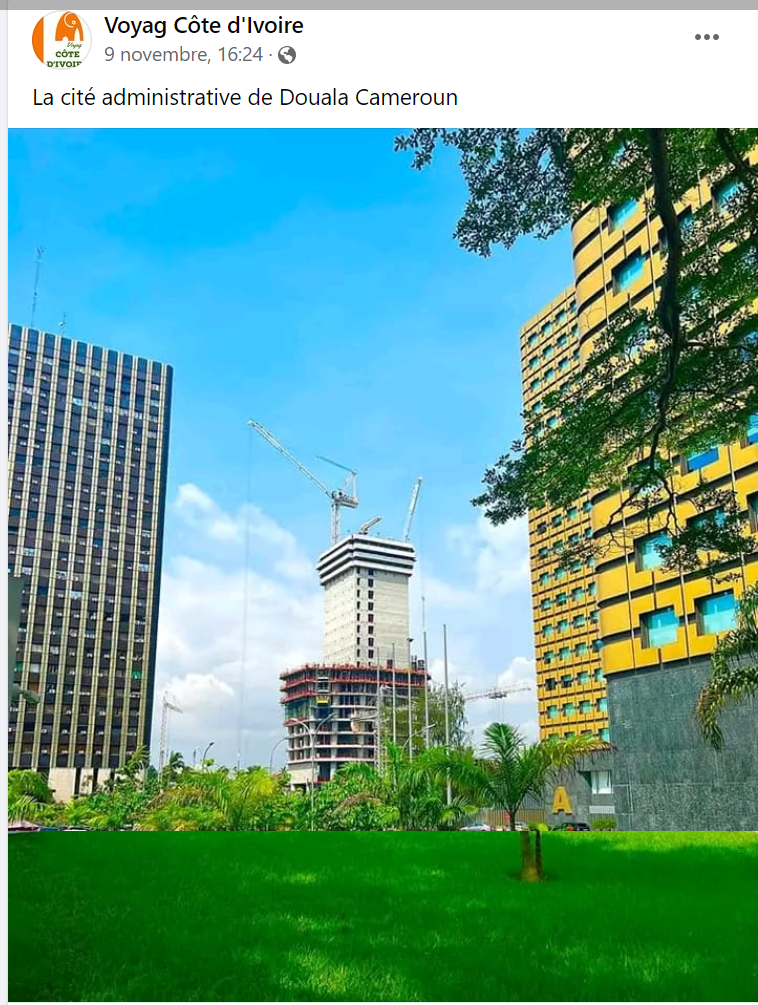 FAUX : Cette image ne montre pas la ville de Douala, Cameroun
