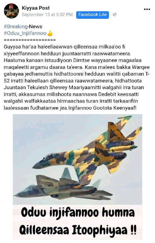 FALSE: This image doesn’t show an airstrike on the Dimtsi Weyane ...
