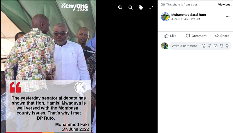 FAKE: This digital card containing a quote attributed to Mombasa ...