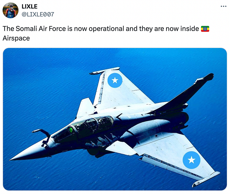 ALTERED: This image does not show the Somali Air Force in Ethiopian ...