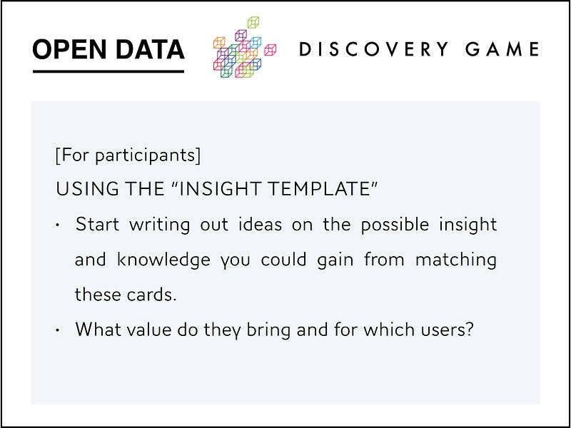 A simple card game to explore the potential of Open Data