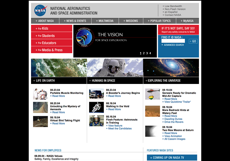 From the Internet Archives: The ancient design of your favorite websites