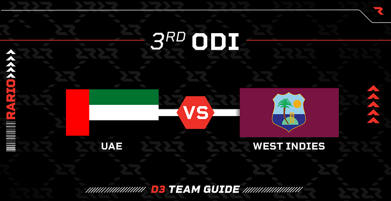 UAE vs West Indies 3rd ODI | D3 Guide